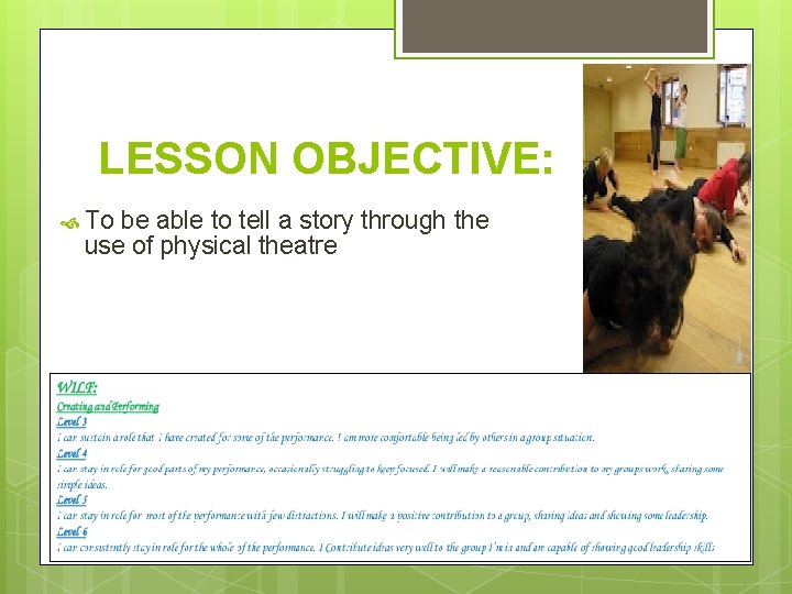 PHYSICAL THEATRE Year 8 Drama Lesson 3 Storytelling