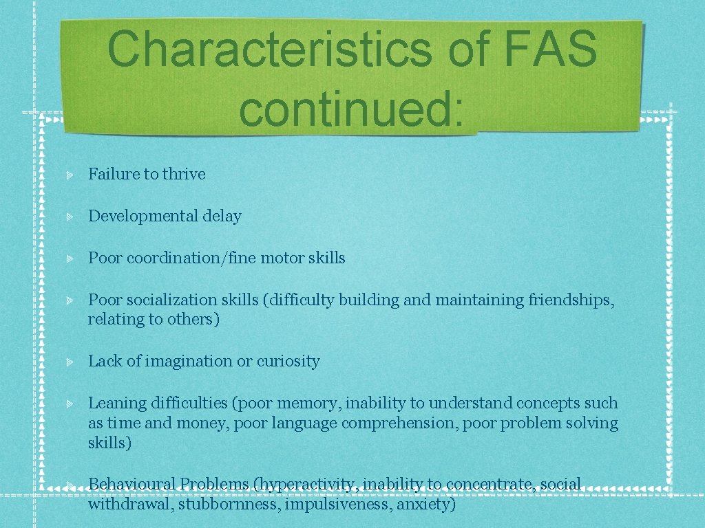 Fetal Alcohol Syndrome FAS r e if n