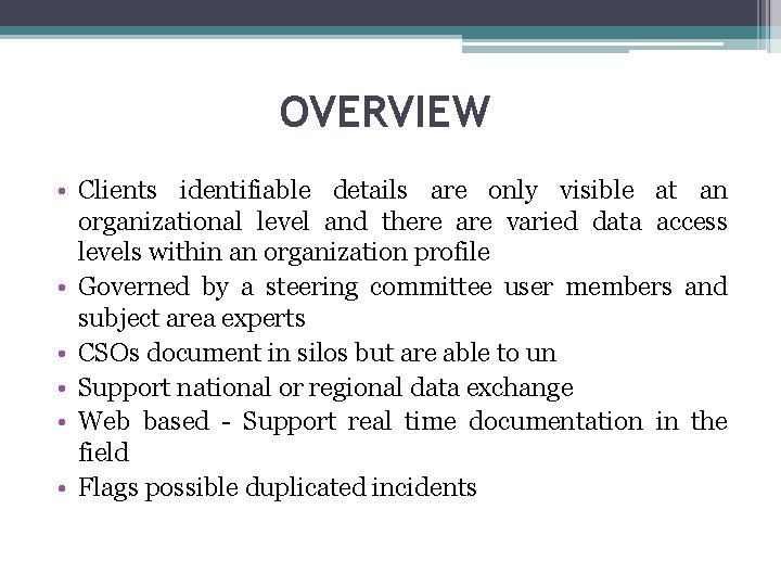 CARIBBEAN CIVIL SOCIETY SHARED INCIDENT DATABASE A monitoring