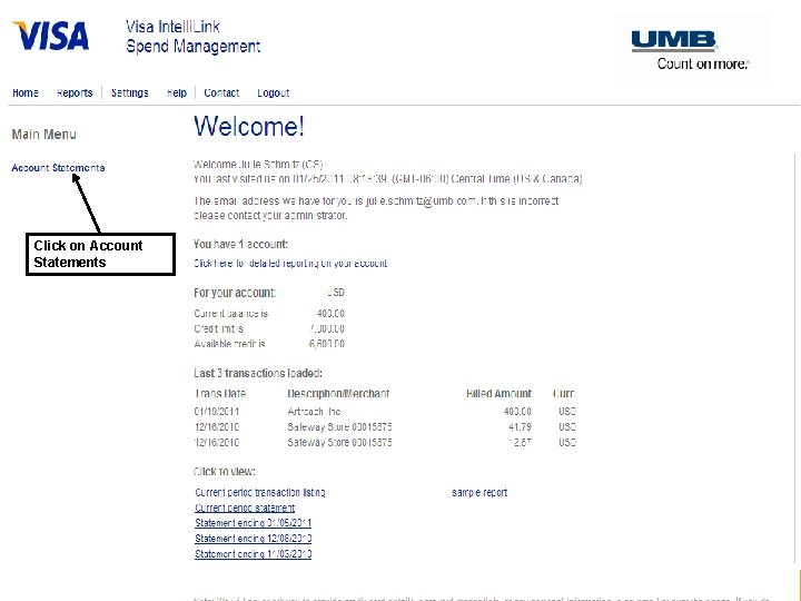 Visa Intelli Link Spend Management 1 Login Instructions