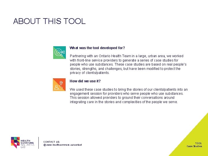 TOOL Case Studies of People Who Use Substances