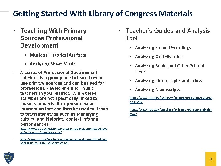 Library of Congress Materials for Use in Teaching