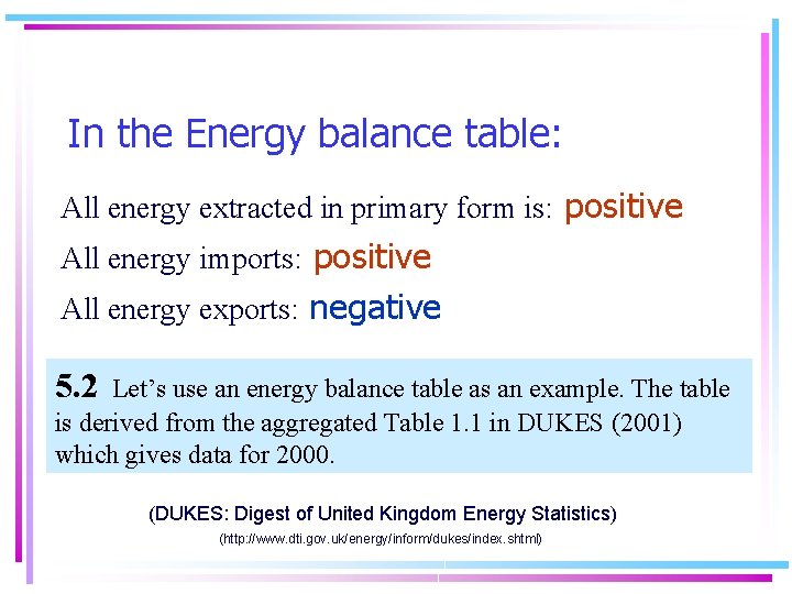 Section 5 Energy Balance Table Dr Congxiao Shang