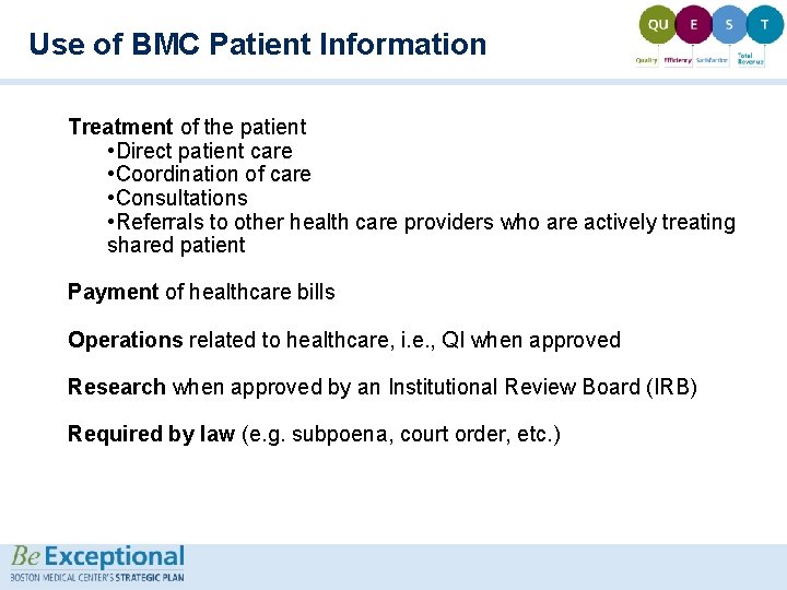 Use of BMC Patient Information Privacy Security Nickie