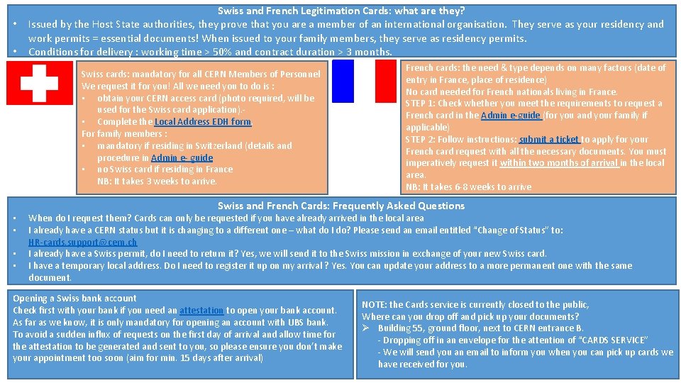 Swiss and French Legitimation Cards what are they