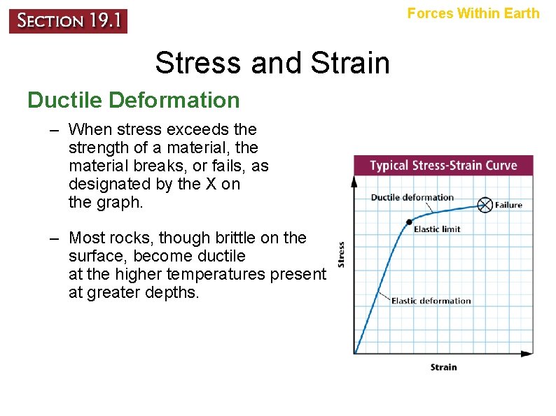 Forces Within Earth Objectives Define stress and strain