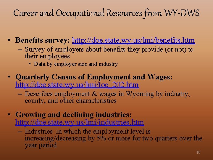 Wyoming Department of Workforce Services Research Planning Labor