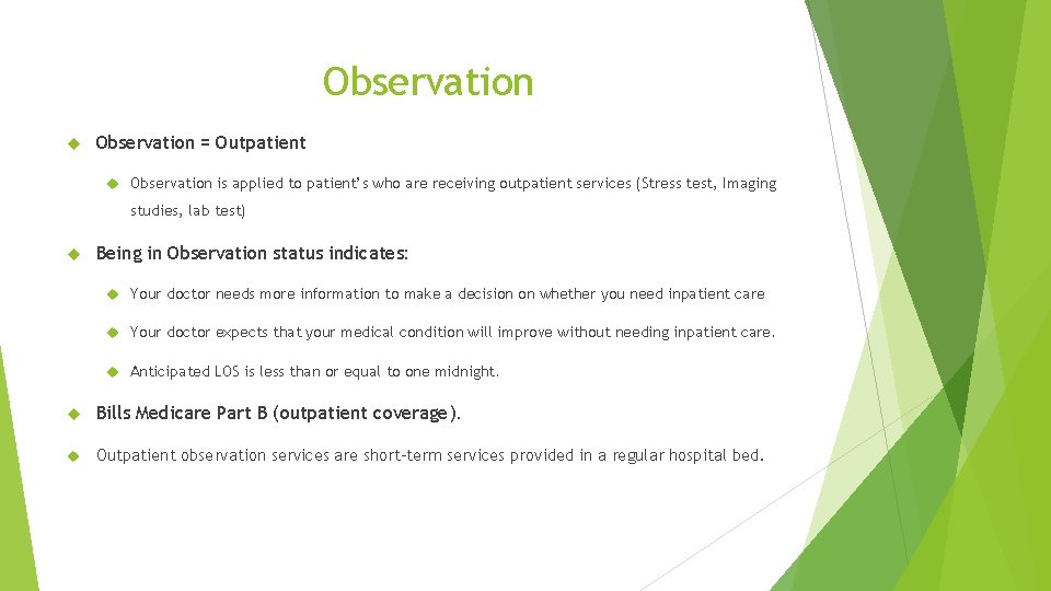 Observation vs Inpatient Lauren Dufresne ACMRN BSN Observation