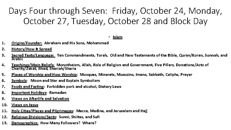 2014 Religions of the Middle East Lesson Plan