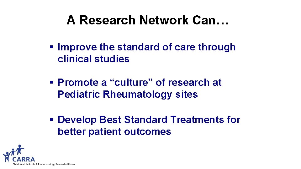 Developing Best Standardized Treatments Carol A Wallace MD