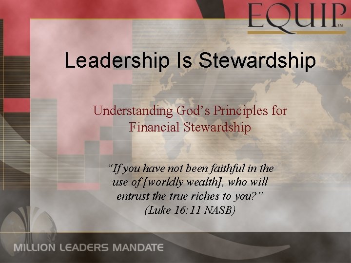 Million Leaders Mandate Notebook Five Leadership is Stewardship