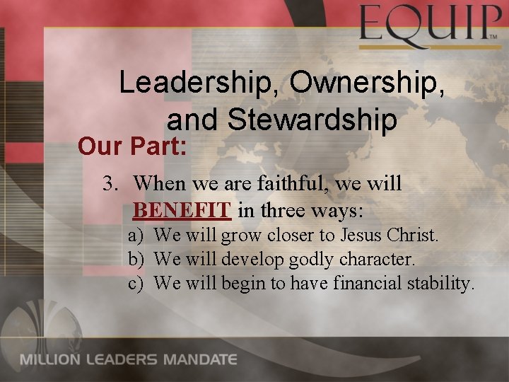 Million Leaders Mandate Notebook Five Leadership is Stewardship