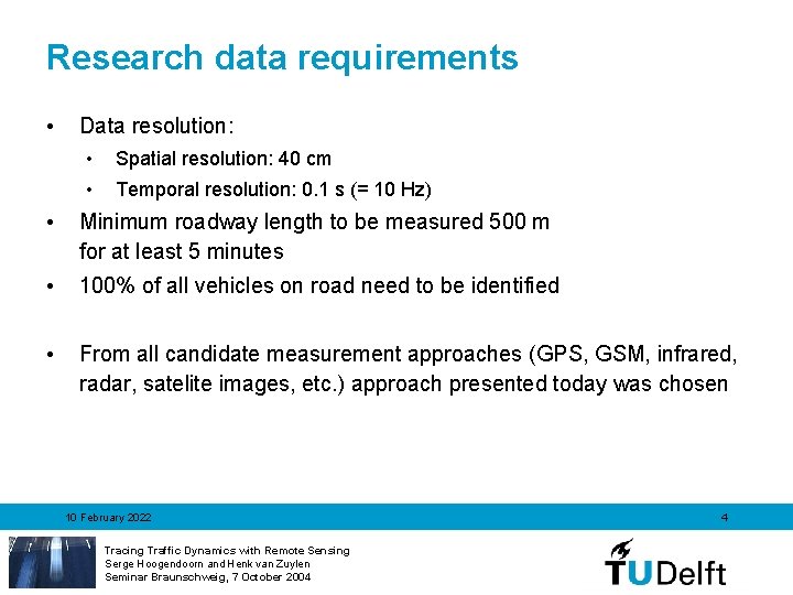 Tracing Congestion Dynamics with Remote Sensing MIS 2004