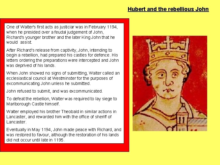Hubert Walter One of the most outstanding government