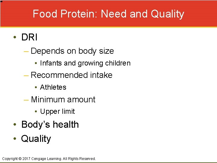 6 The Proteins and Amino Acids Copyright 2017