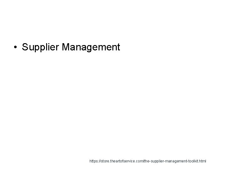 Supplier Management https store theartofservice ...