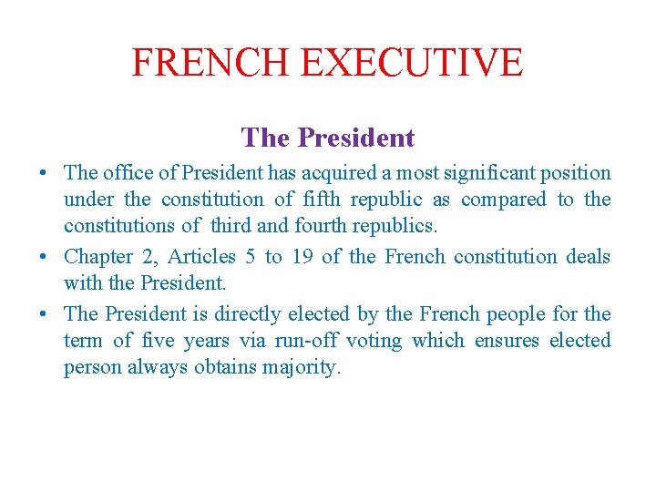 BA IV SEMESTER PAPER II CONSTITUTION OF FRANCE