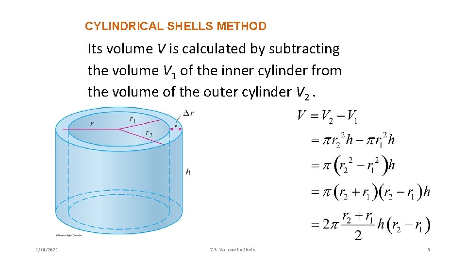 VOLUME BY SHELLS Section 7 3 2102022 7