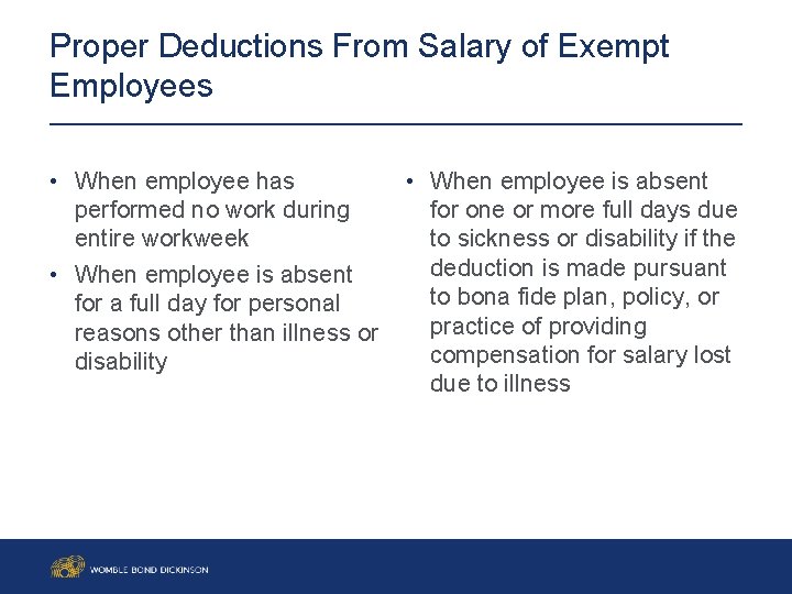 womblebonddickinson com Fair Labor Standards Act Overview and