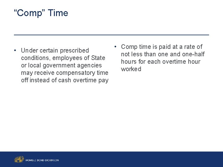 womblebonddickinson com Fair Labor Standards Act Overview and