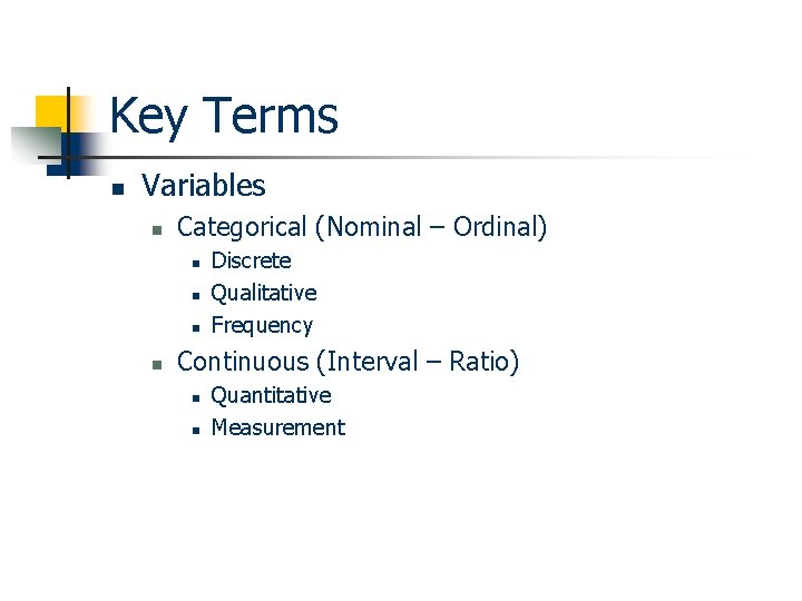 Basic Statistical Review EPS 625 Intermediate Statistics Robert