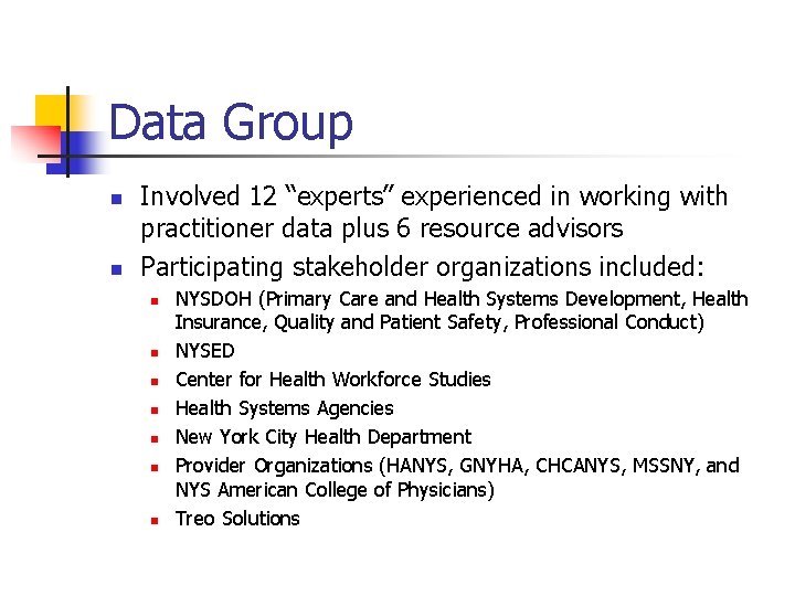 PRACTITIONER DATABASE PROJECT NYSAMSS 2014 Annual Educational Conference