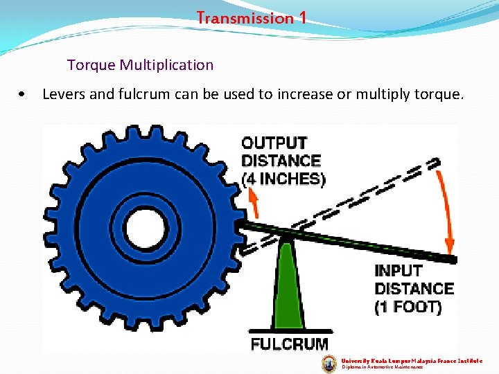 Transmission 1 GEAR BASIS University Kuala Lumpur Malaysia