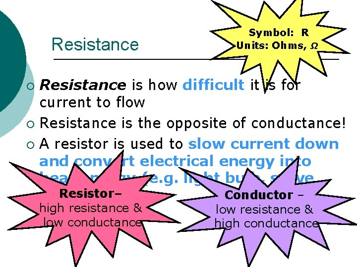 Amps Volts and Resistance Ohms Law Coulomb Recall