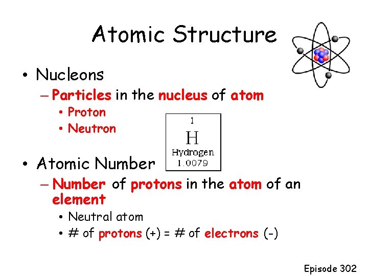 Atomic Structure Nucleons Particles in the nucleus of