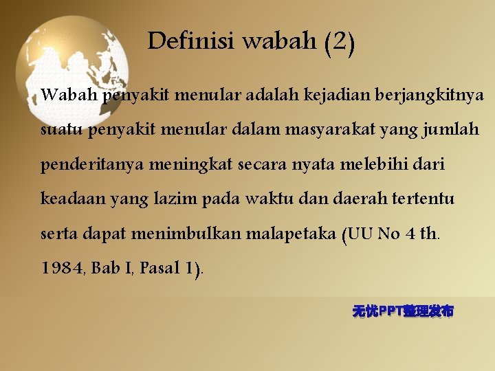 Gambaran Umum Kejadian Luar Biasa KLB dan Wabah