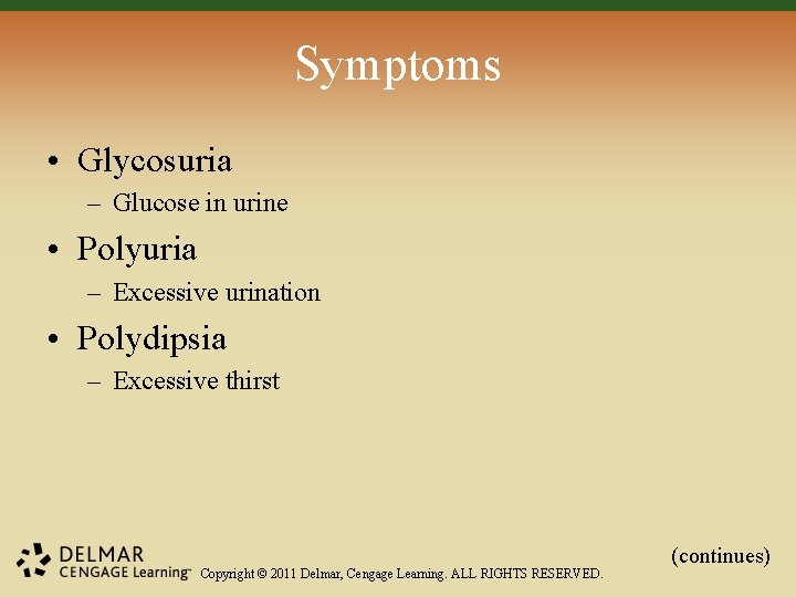 Chapter 17 Diet and Diabetes Mellitus Copyright 2011