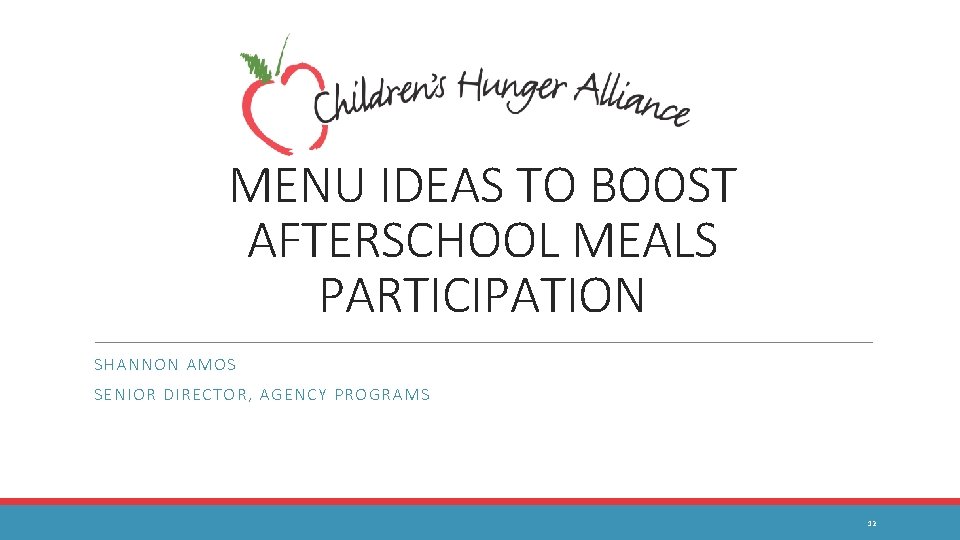 Menu Ideas to Boost Afterschool Meals Participation November