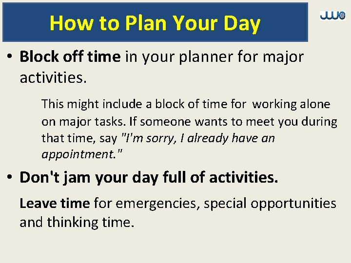 Special Management Series Better Time Management This is