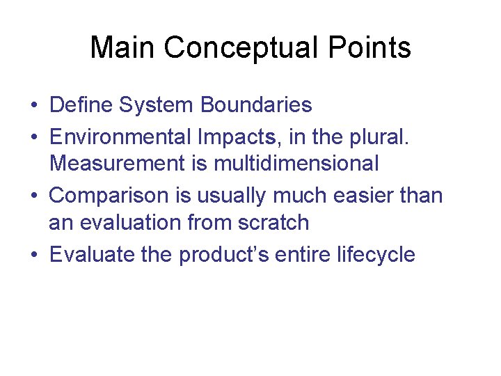 Measuring Impacts on the Environment Biologically Inspired Design