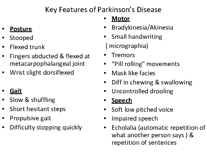 Degenerative Disorders Parkinson Disease Amyotrophic Lateral Sclerosis ...