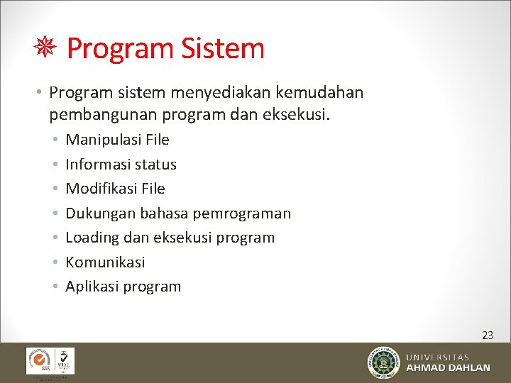 Pertemuan 2 Struktur Sistem Operasi Struktur Sistem Operasi