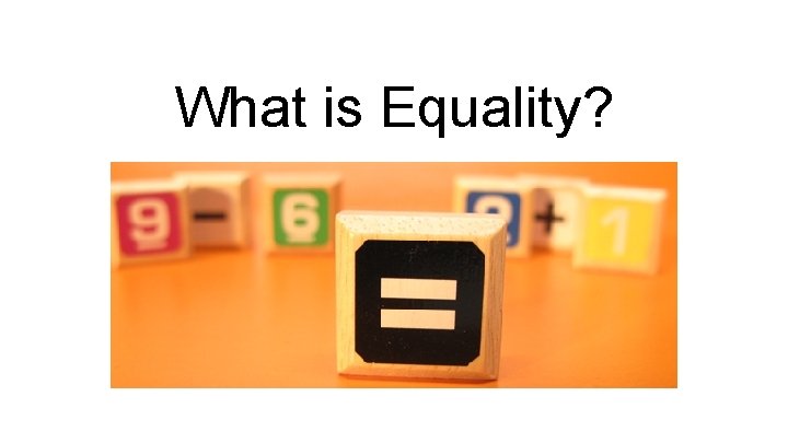 What is Equality Initial Ideas Q 1 What