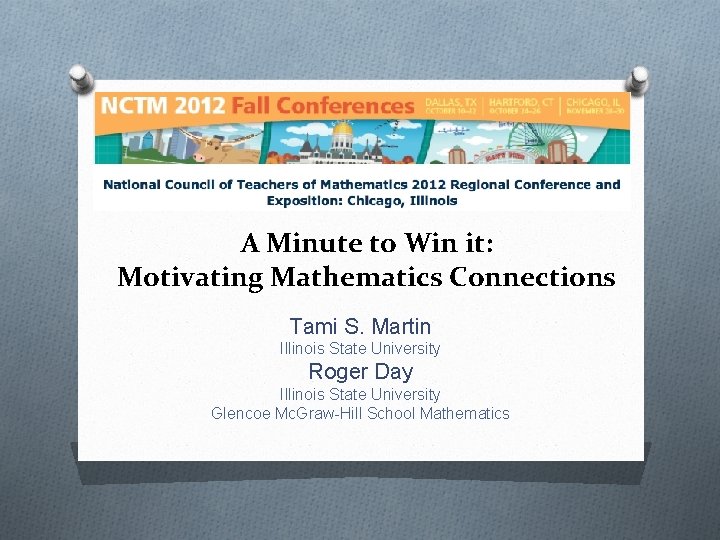 A Minute to Win it Motivating Mathematics Connections