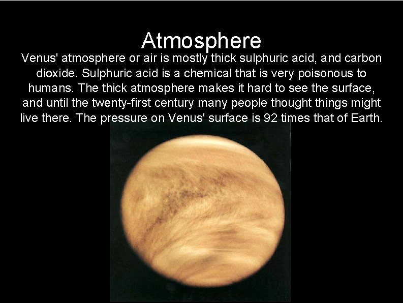 Venus Size 12000 km 0 949 Earths Orbit