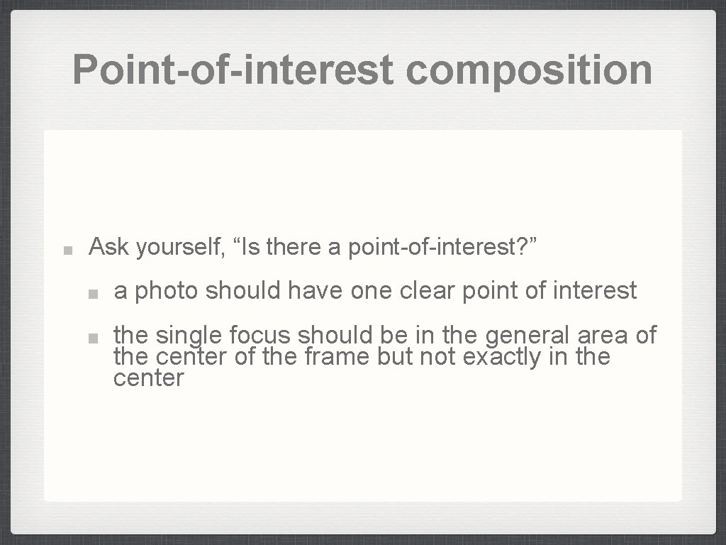 How to Critique a photograph Three Main Questions