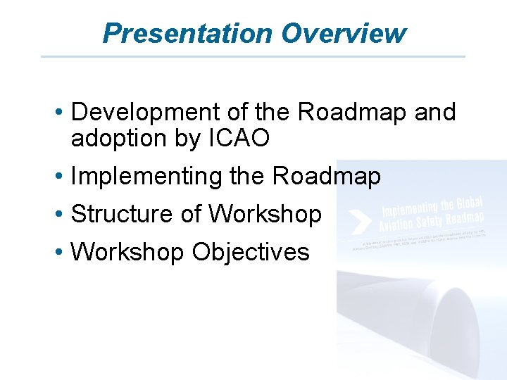 AFI Comprehensive Implementation Programme Global Aviation Safety Roadmap