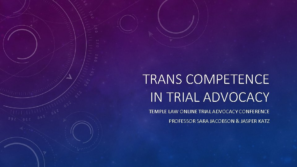 TRANS COMPETENCE IN TRIAL ADVOCACY TEMPLE LAW ONLINE