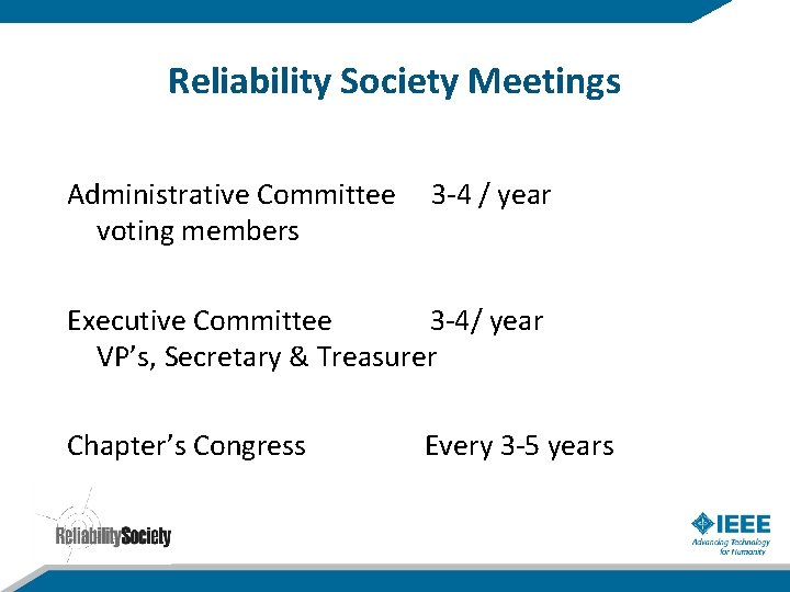 IEEE Reliability Society Meetings and Conferences RS Chapters
