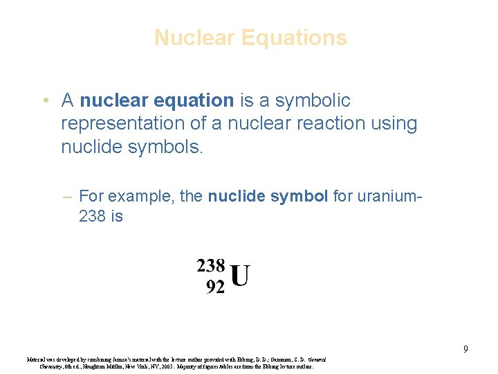 Section 20 Nuclear Chemistry 1 Material was developed