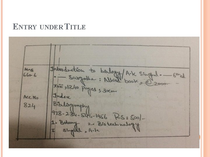 APPLIED CATALOGING Card Cataloging BOOKS WITH EDITORS OR