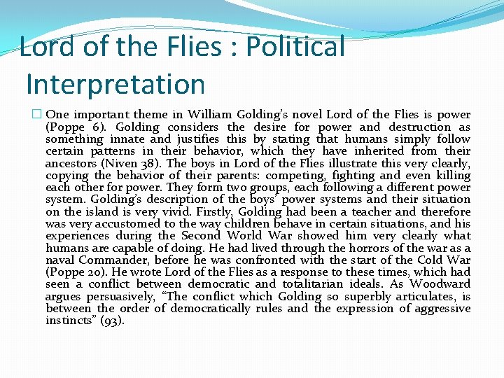 Lord of The Flies Psychological Interpretation Sigmund Freud