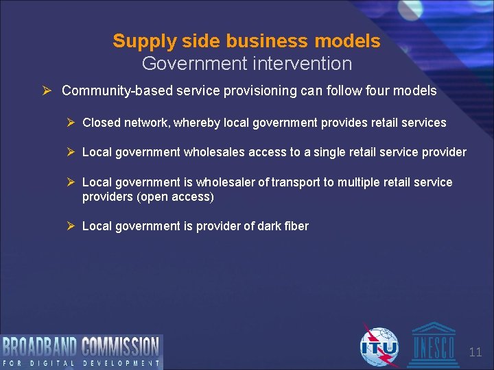 Broadband Business Models to meet deployment targets Dr