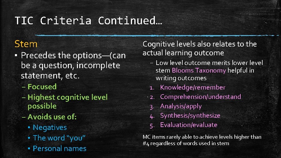 Writing Better Multiple Choice Questions Using a Test