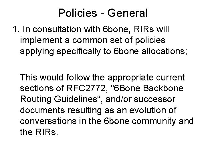 6 bone address registry proposal Bob Fink ESnet
