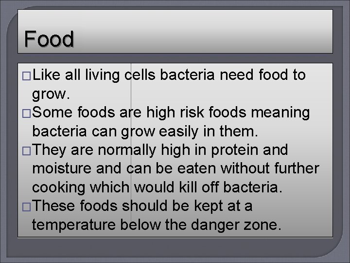 Causes of Food Poisoning Learning Intentions 1 Understand